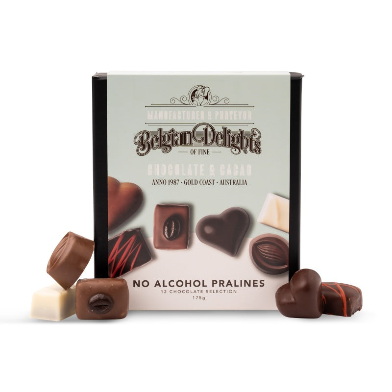 No Alcohol Pralines 12pc – Belgian Delights